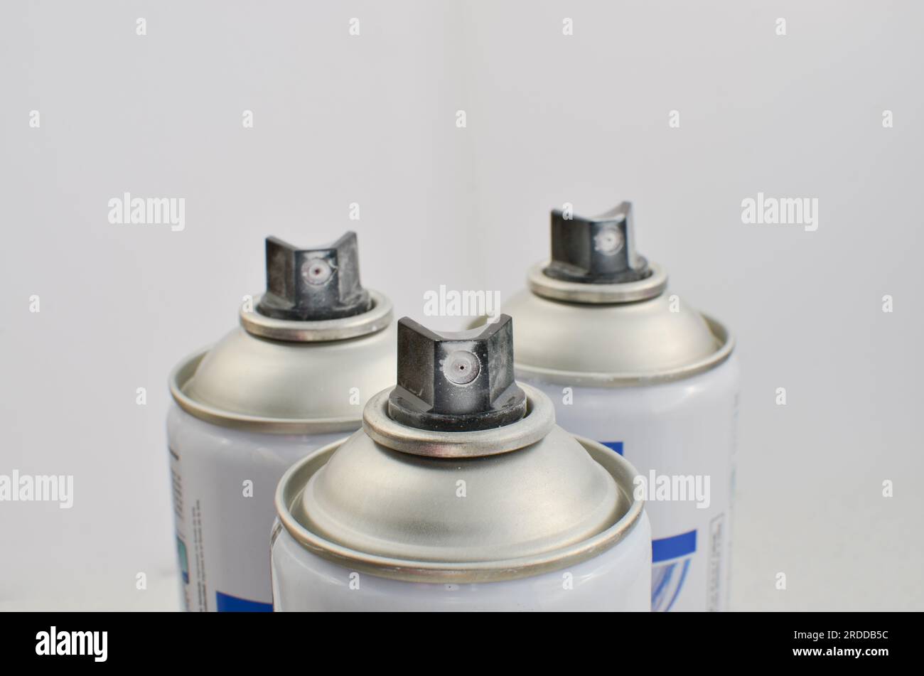Detail of sprays of paint with white labels, ideal for inspiring ...