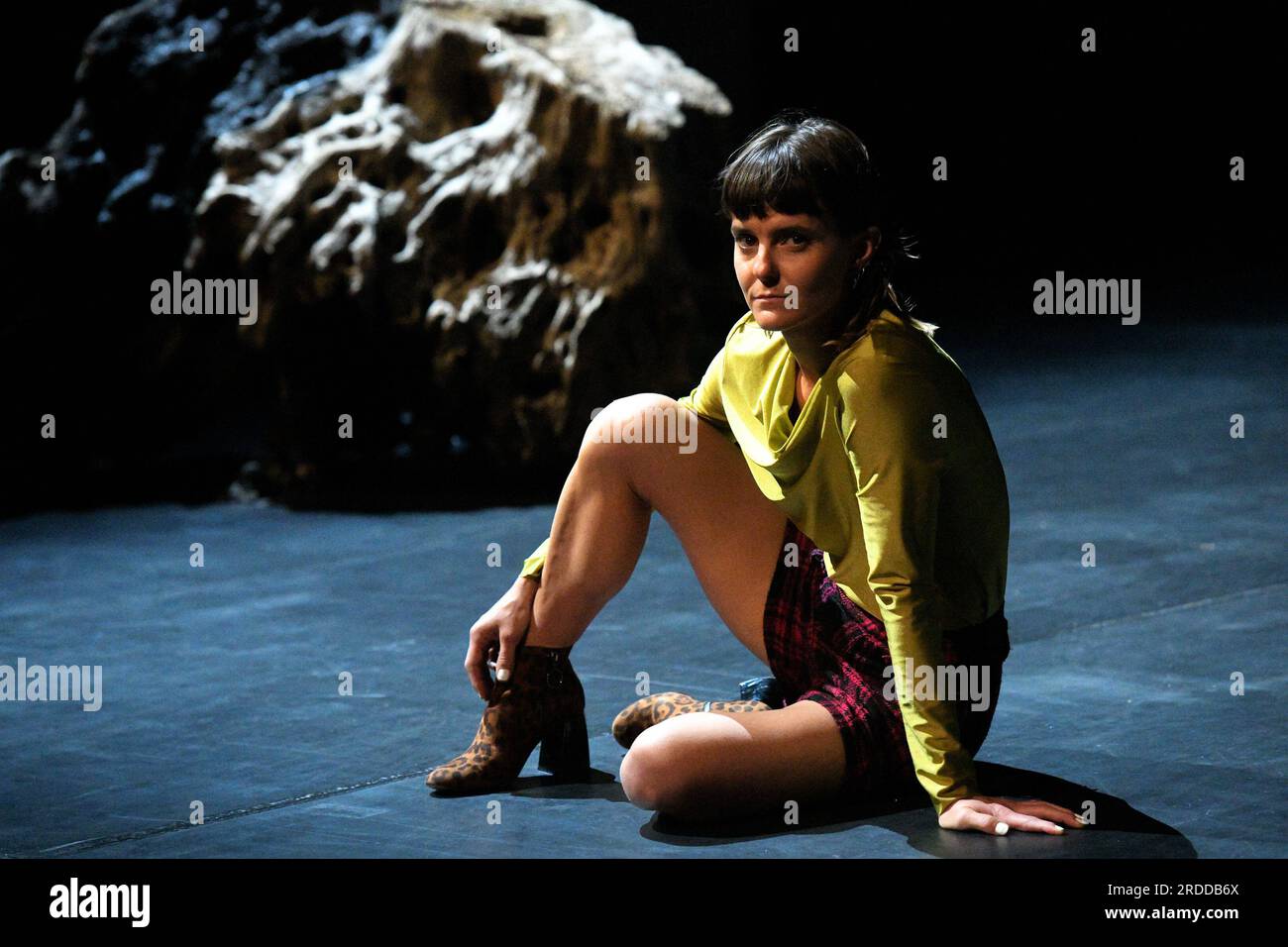 Lucía García Pullés is seen performing during the presentation of the ...