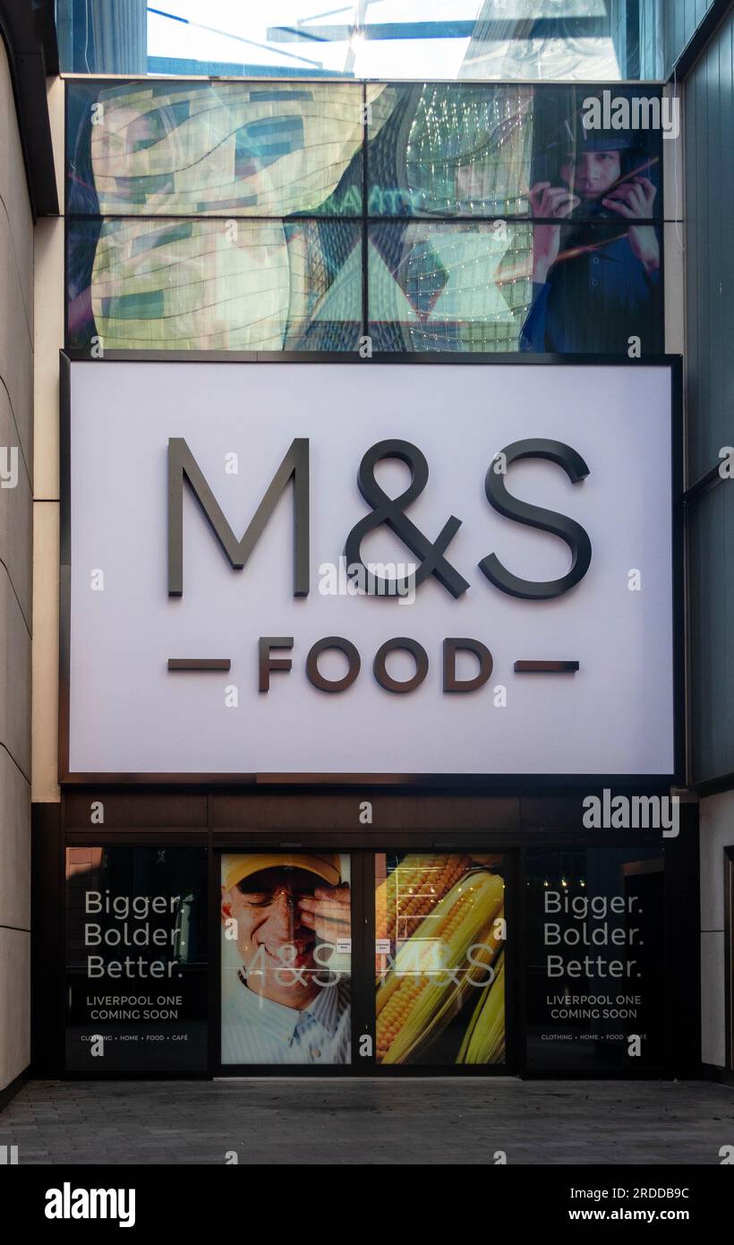 M&S Foodhall entrance in Liverpool ONE Stock Photo - Alamy
