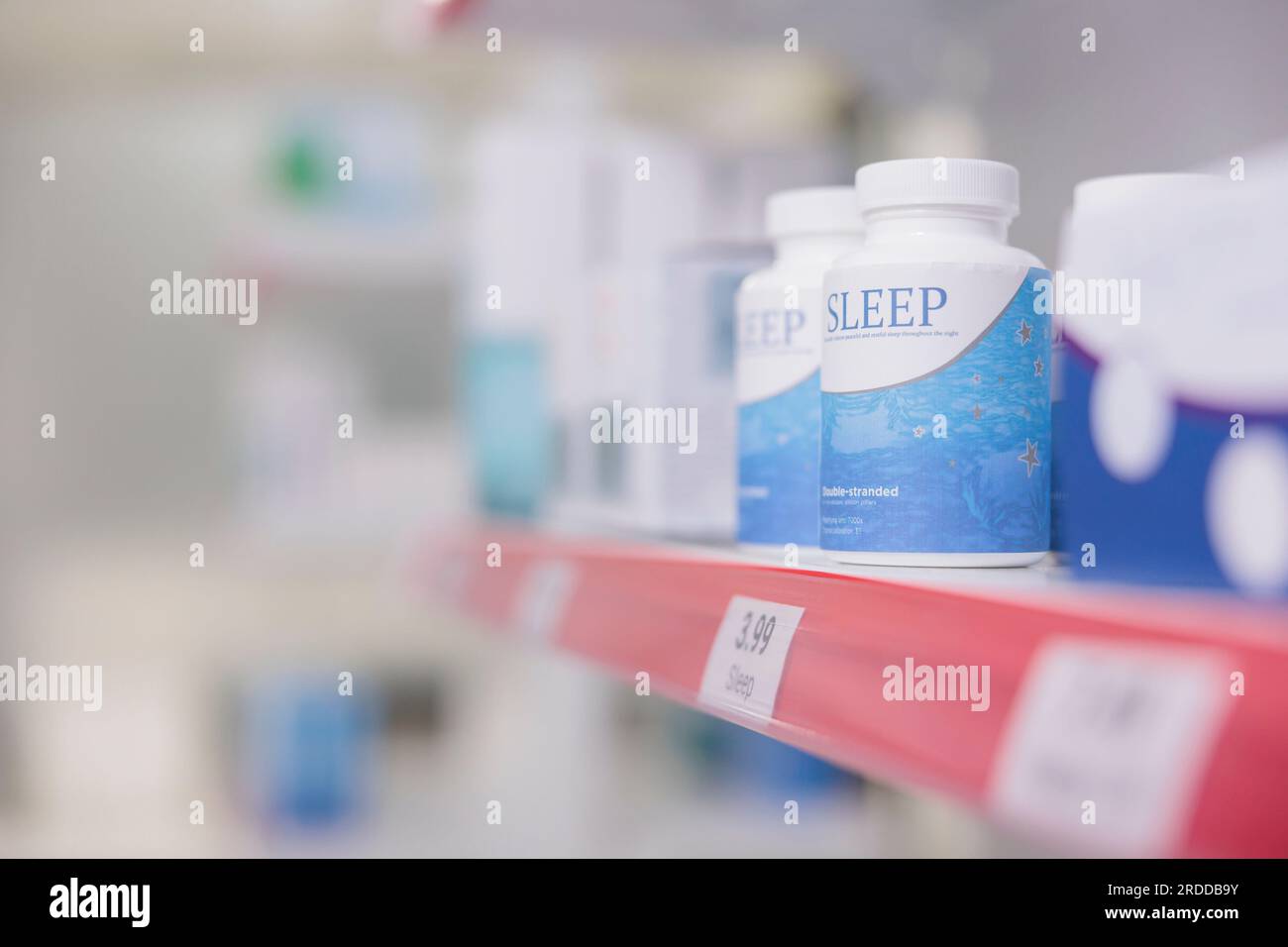 Empty health care shop filled with medicaments boxes and packages ...