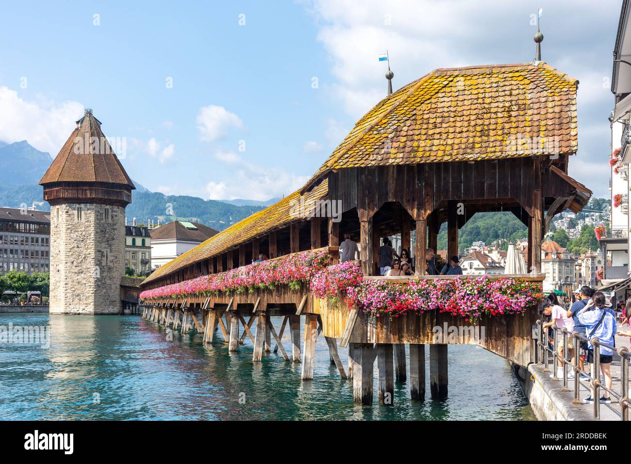The Kapellbrücke (Chapel Bridge) and its Wasserturm (Water Tower), City ...