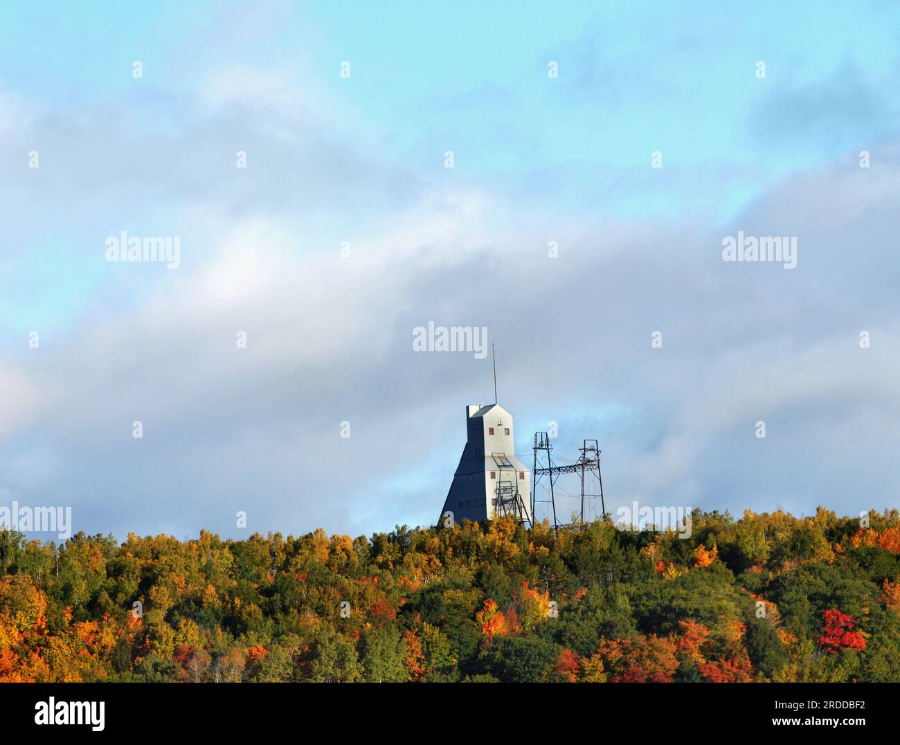 Quincy Hill is covered in Autumn color and the Quincy Mine Shaft tops ...