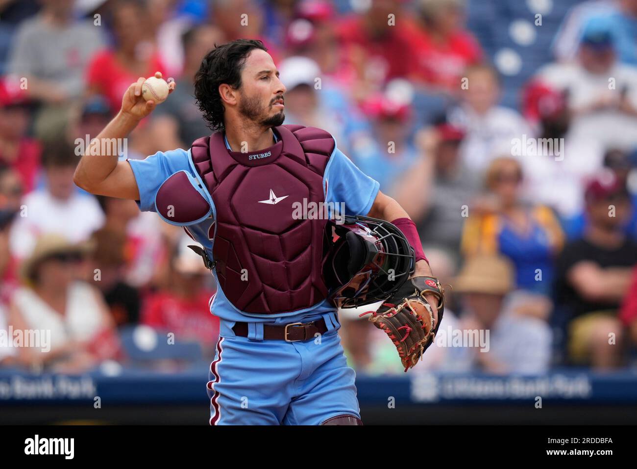 Philadelphia Phillies' Garrett Stubbs plays during a baseball game ...