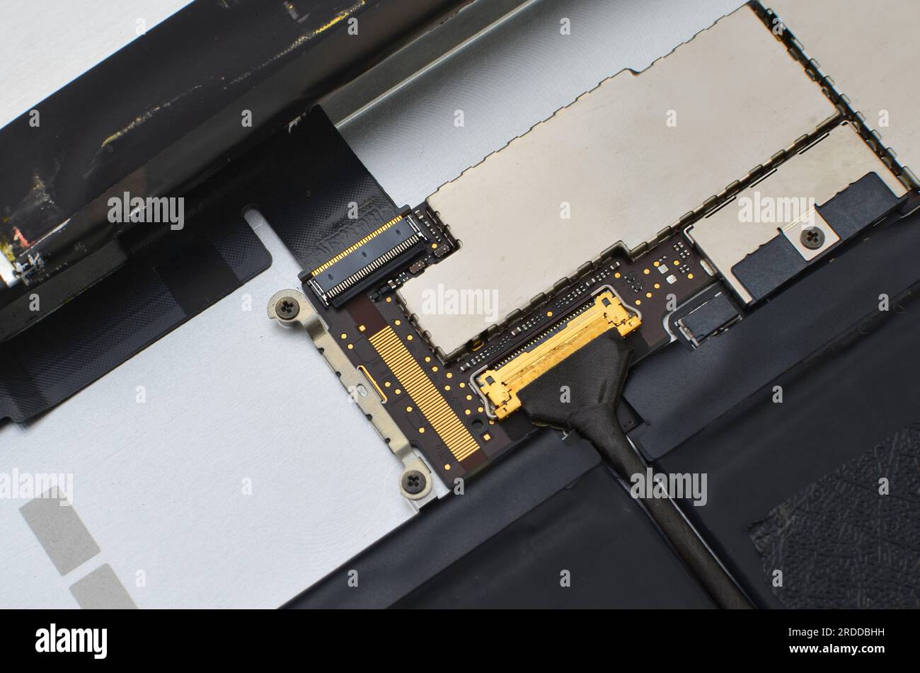 Precision technology in evidence close-up of a modern tablet with ...