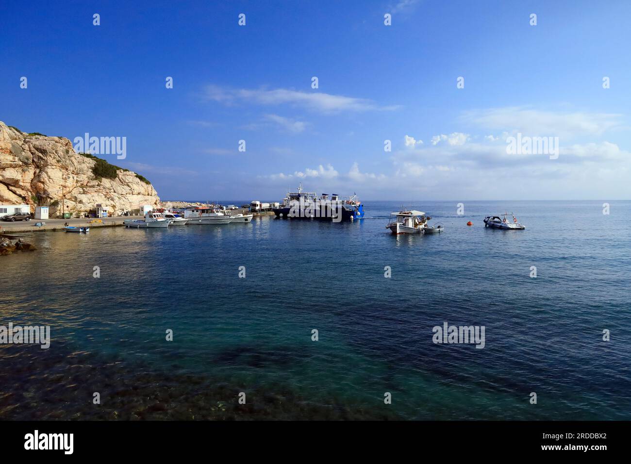 Skala Kamirou, (Kamiro Skala) ferry port, Rhodes island, Greece. June ...