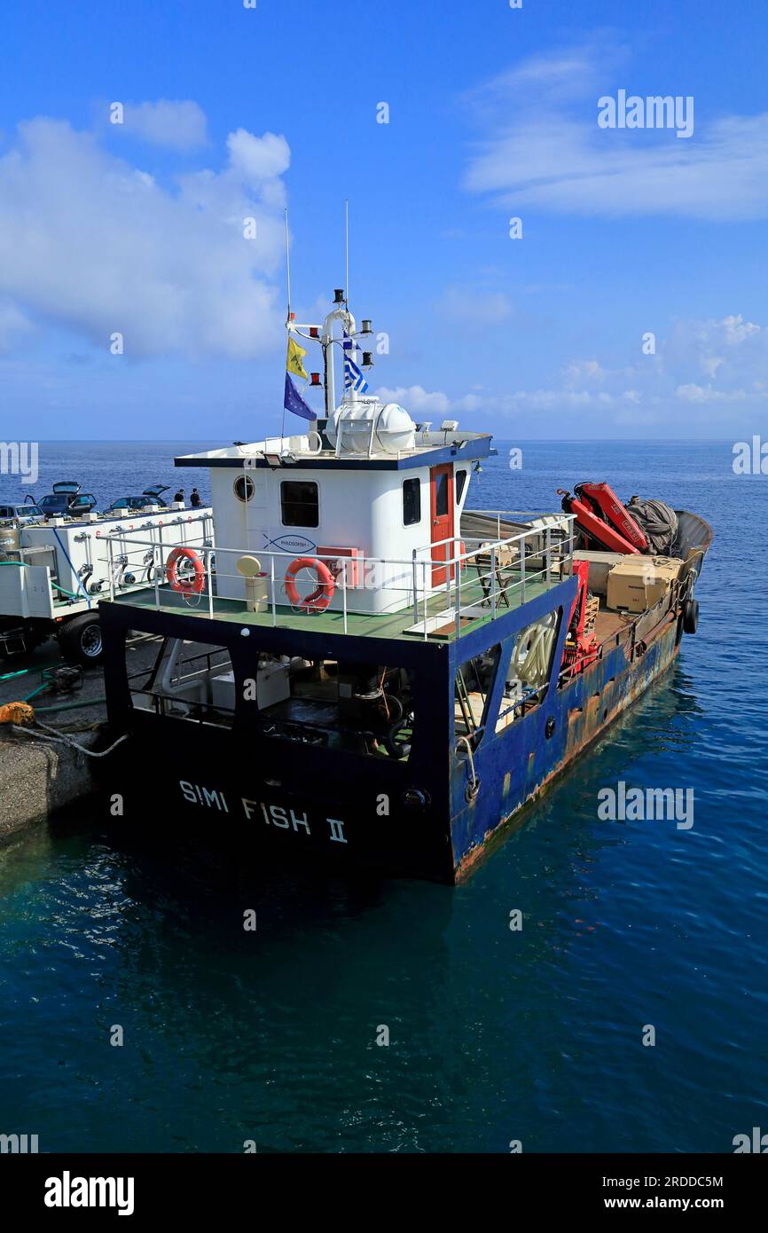 Skala Kamirou, (Kamiro Skala) ferry port, Rhodes island, Greece. June ...