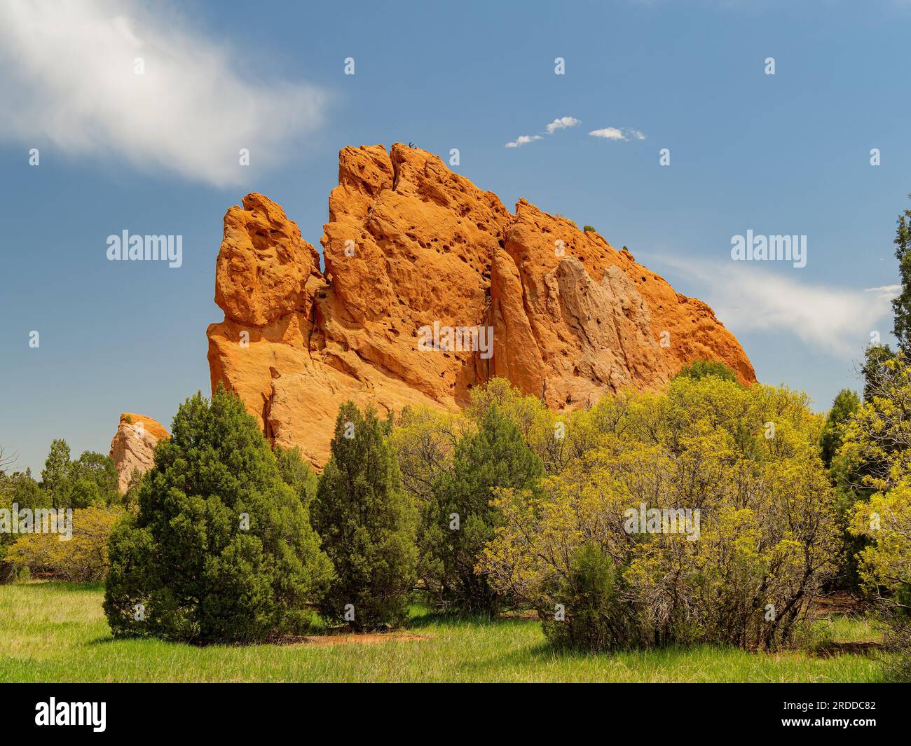 Sunny exterior view of landscape of Garden of the Gods at Colorado ...