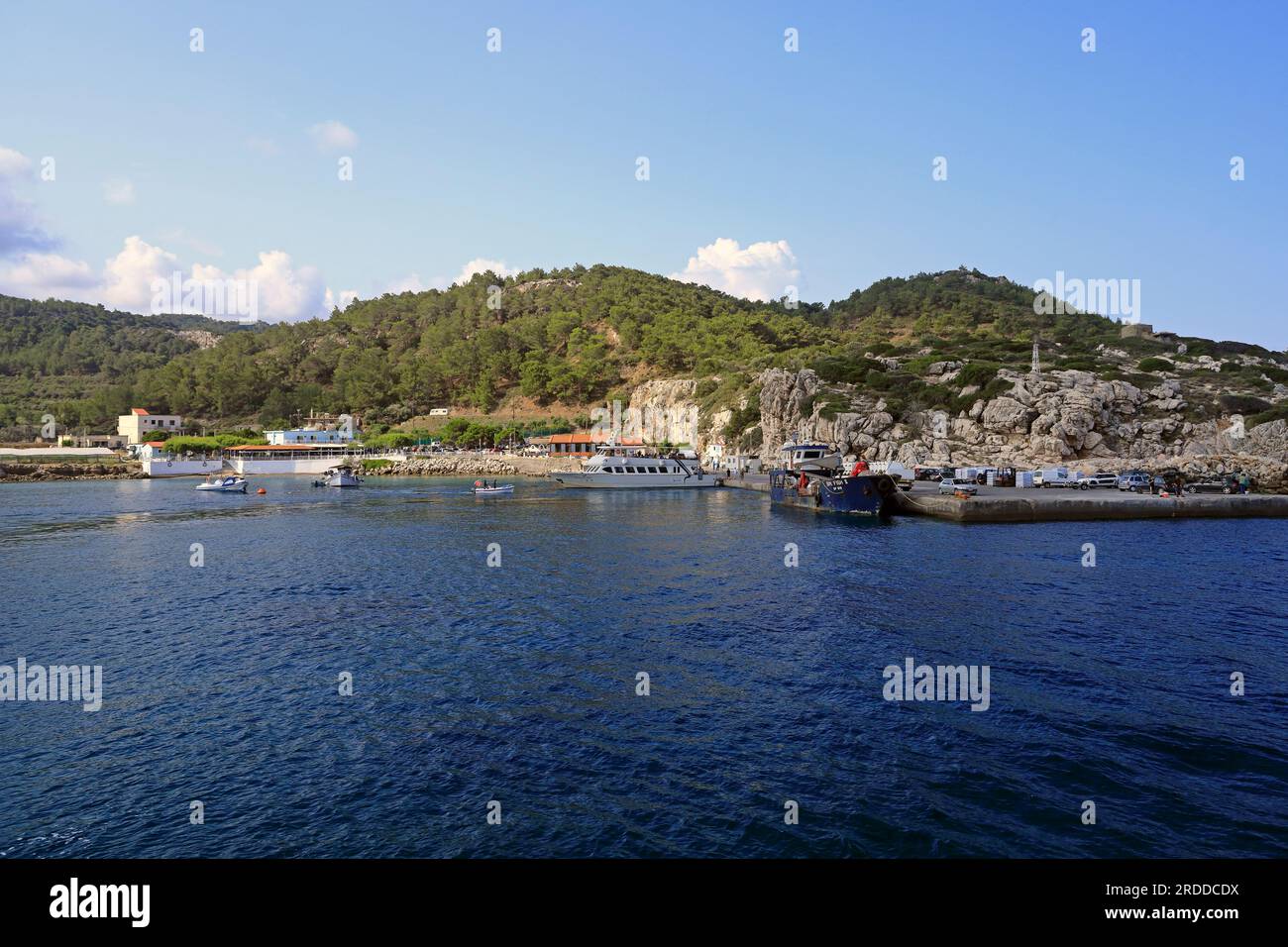 Skala Kamirou, (Kamiro Skala) ferry port, Rhodes island, Greece. June ...