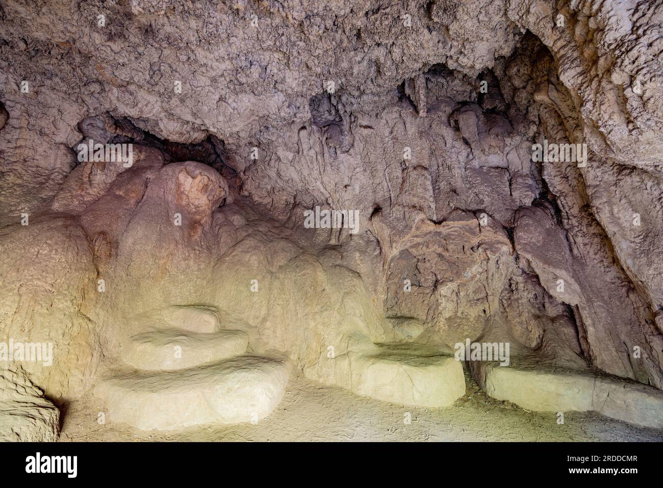Sunny view of the cave landscape of the Rifle Falls at Colorado Stock ...
