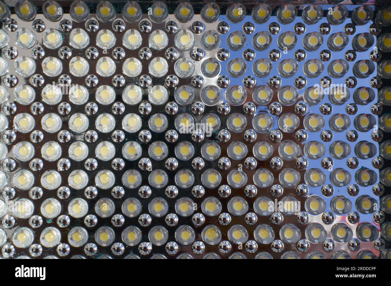 Zoom in on a panel with LED lights off, showing the energy savings and ...