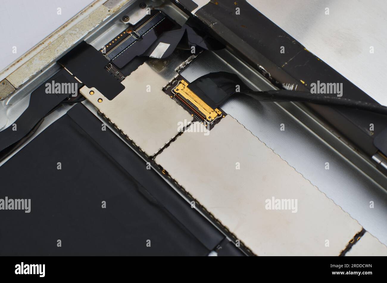 Concept of advanced repairs internal detail of a tablet with state-of ...