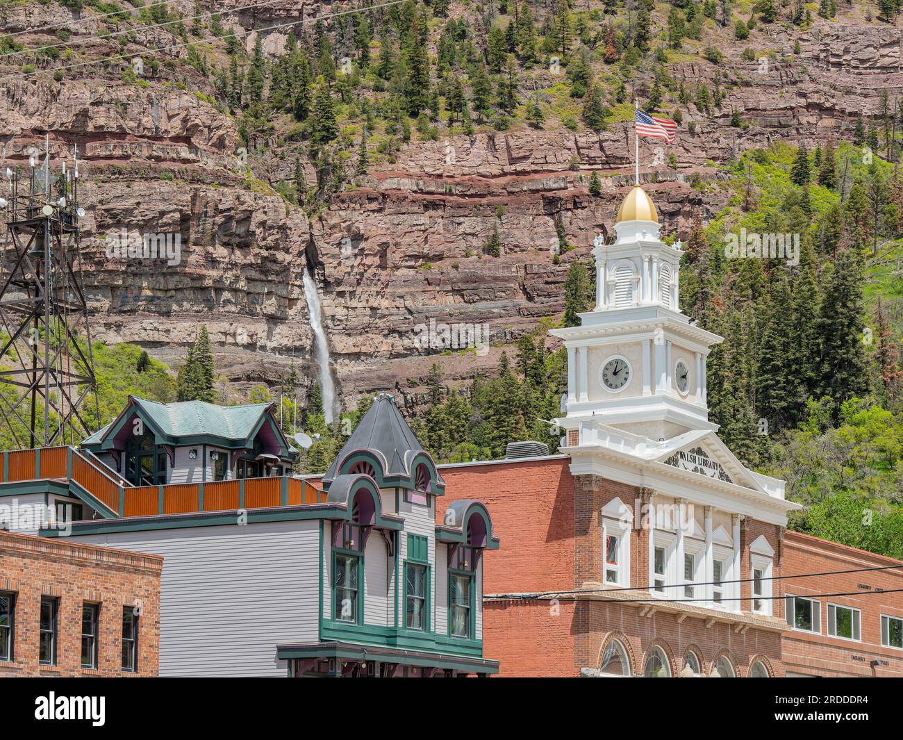 Sunny view of Ouray Walsh Library at Colorado Stock Photo - Alamy