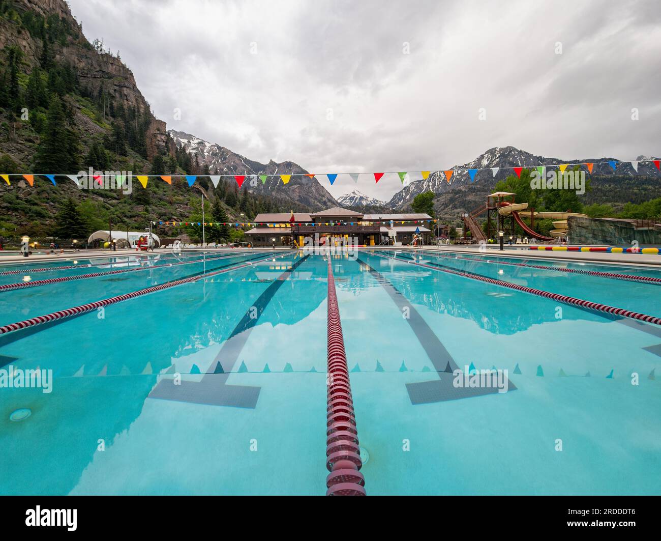 Sunny view of Ouray Hot Springs Pool and Fitness at Colorado Stock ...