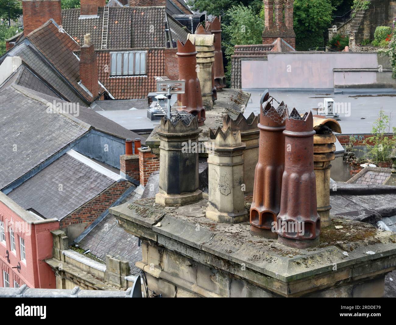 Newcastle, UK - 20 July 2023 : Rooftops and chimney pots Stock Photo ...