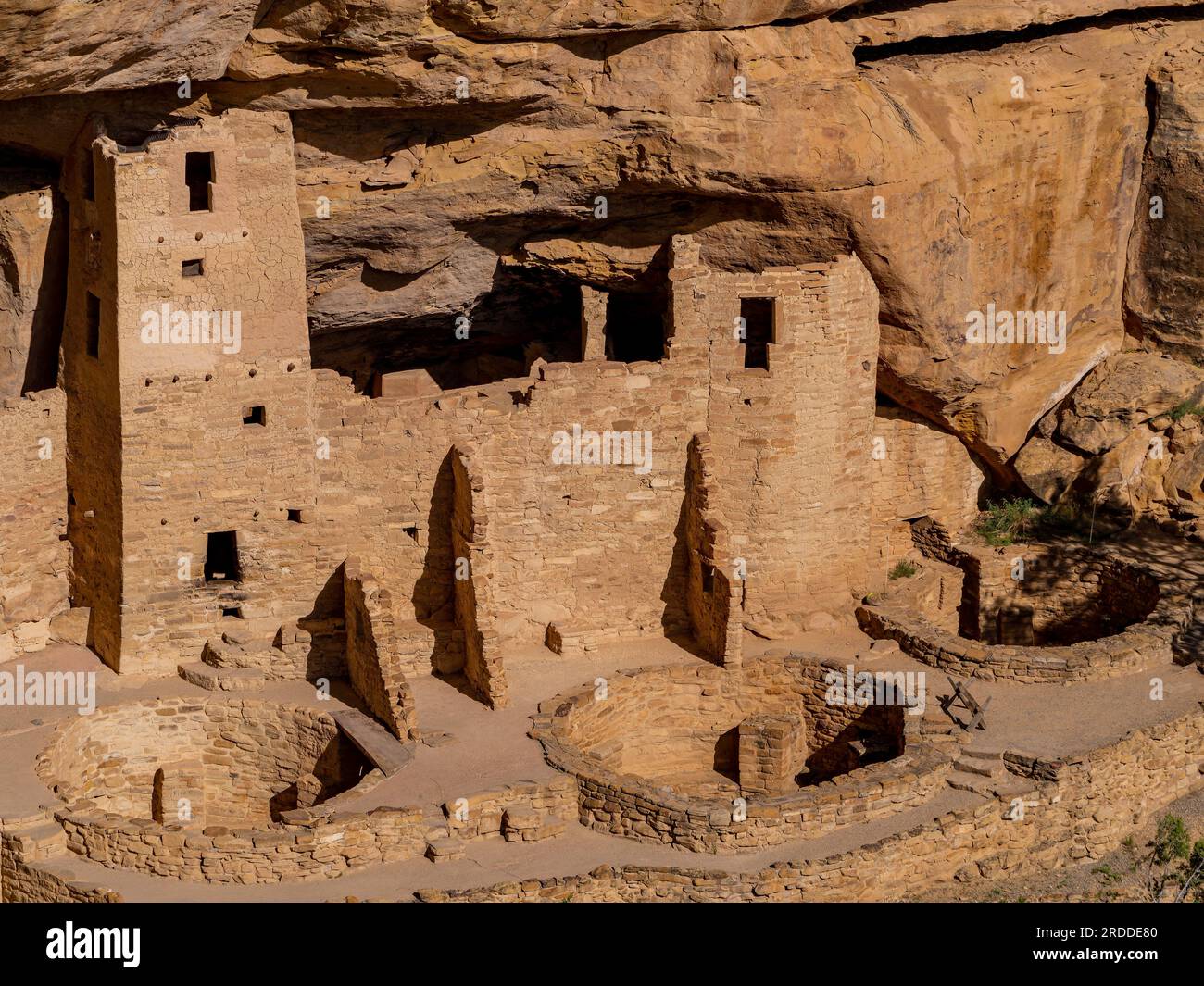 Sunny view of the historical Cliff Palace in Mesa Verde National Park ...