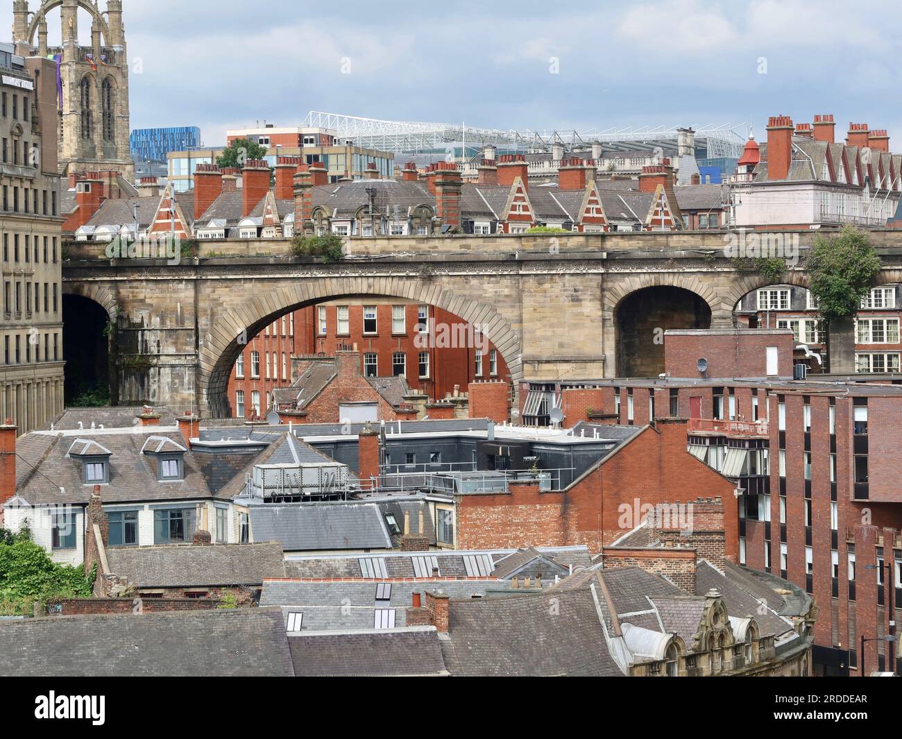 Newcastle, UK - 20 July 2023 : Rooftops seen from the Tyne bridge Stock ...