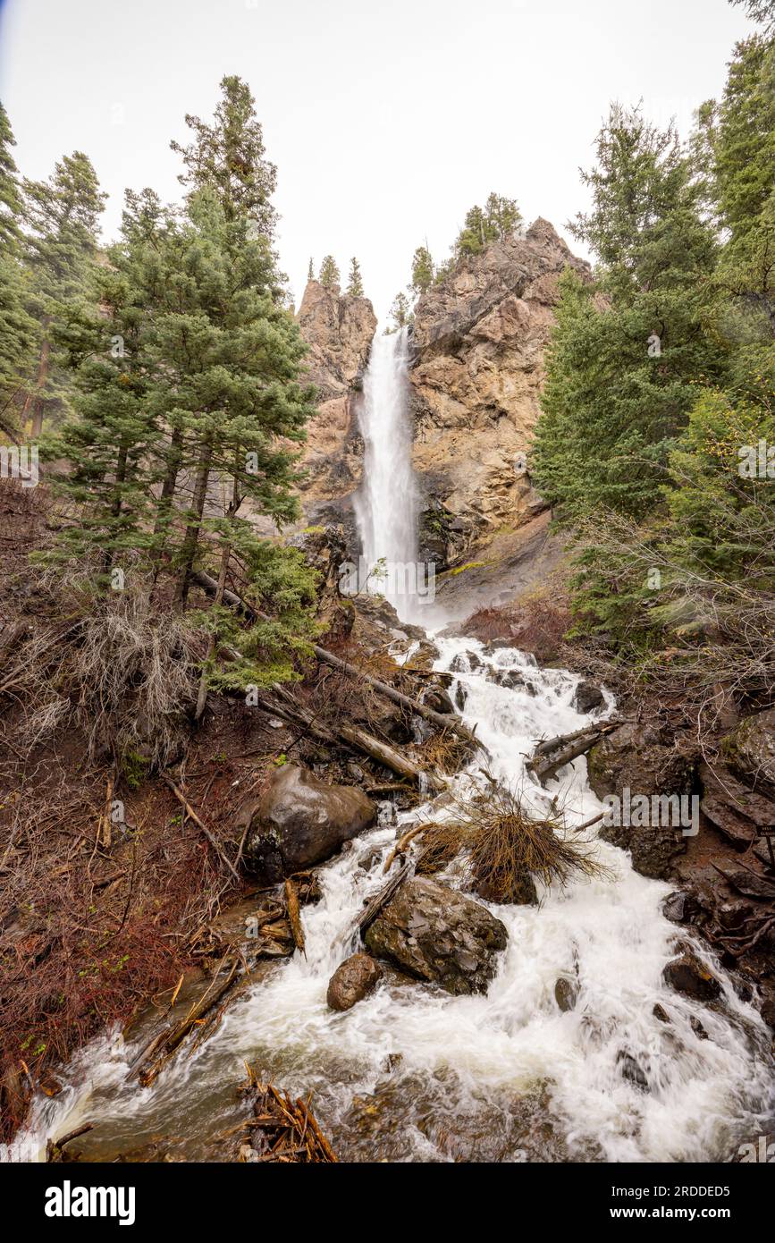 Daytime view of the landscape of Treasure Falls at Colorado Stock Photo ...