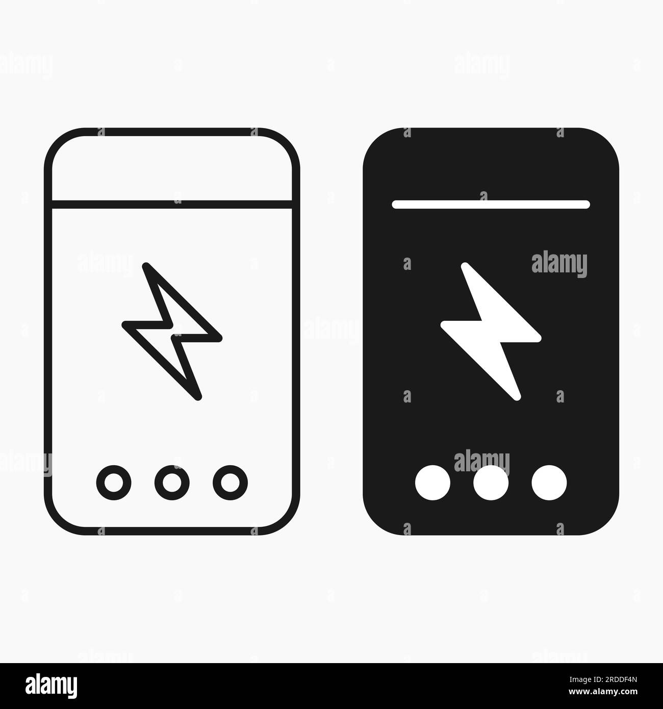 portable accumulator battery power bank line shape icon vector flat ...