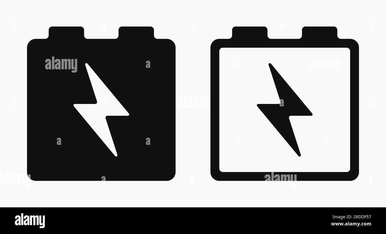 battery power accumulator line shape icon vector flat illustration ...