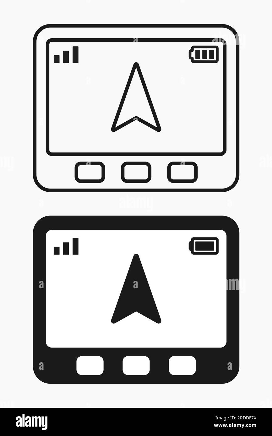 portable gps car navigation system line shape icon vector flat ...