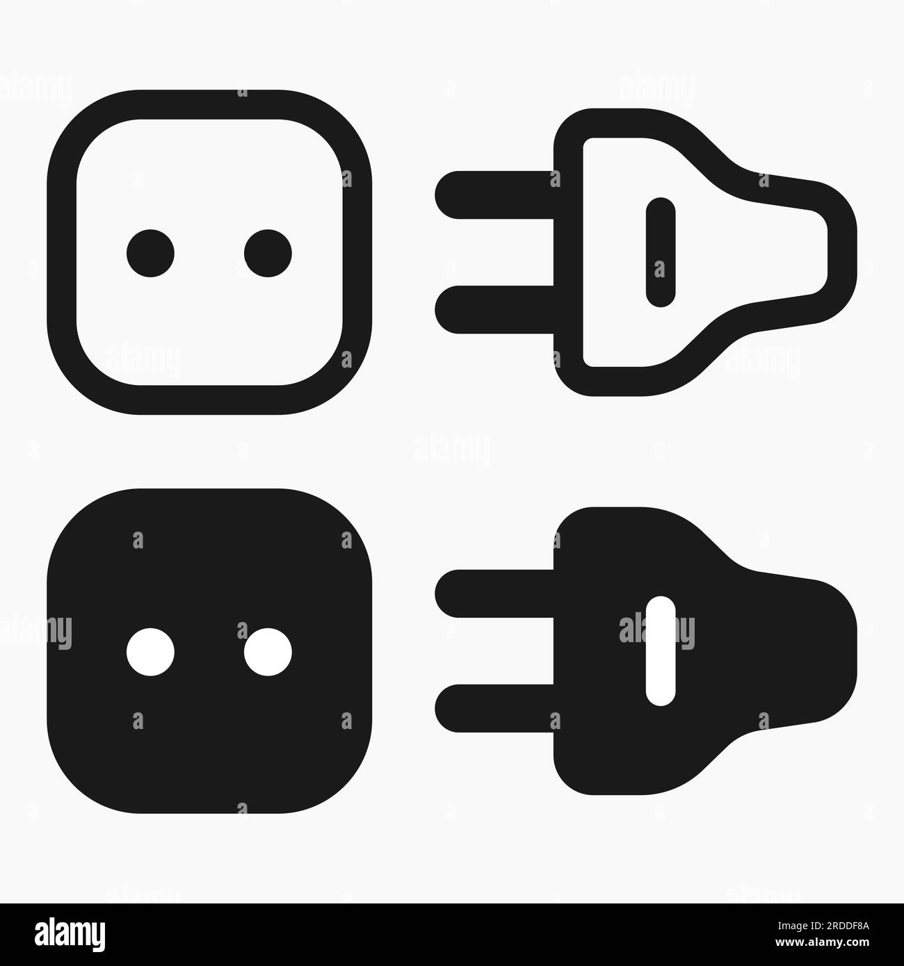power outlet plug type f c line shape icon vector flat illustration ...