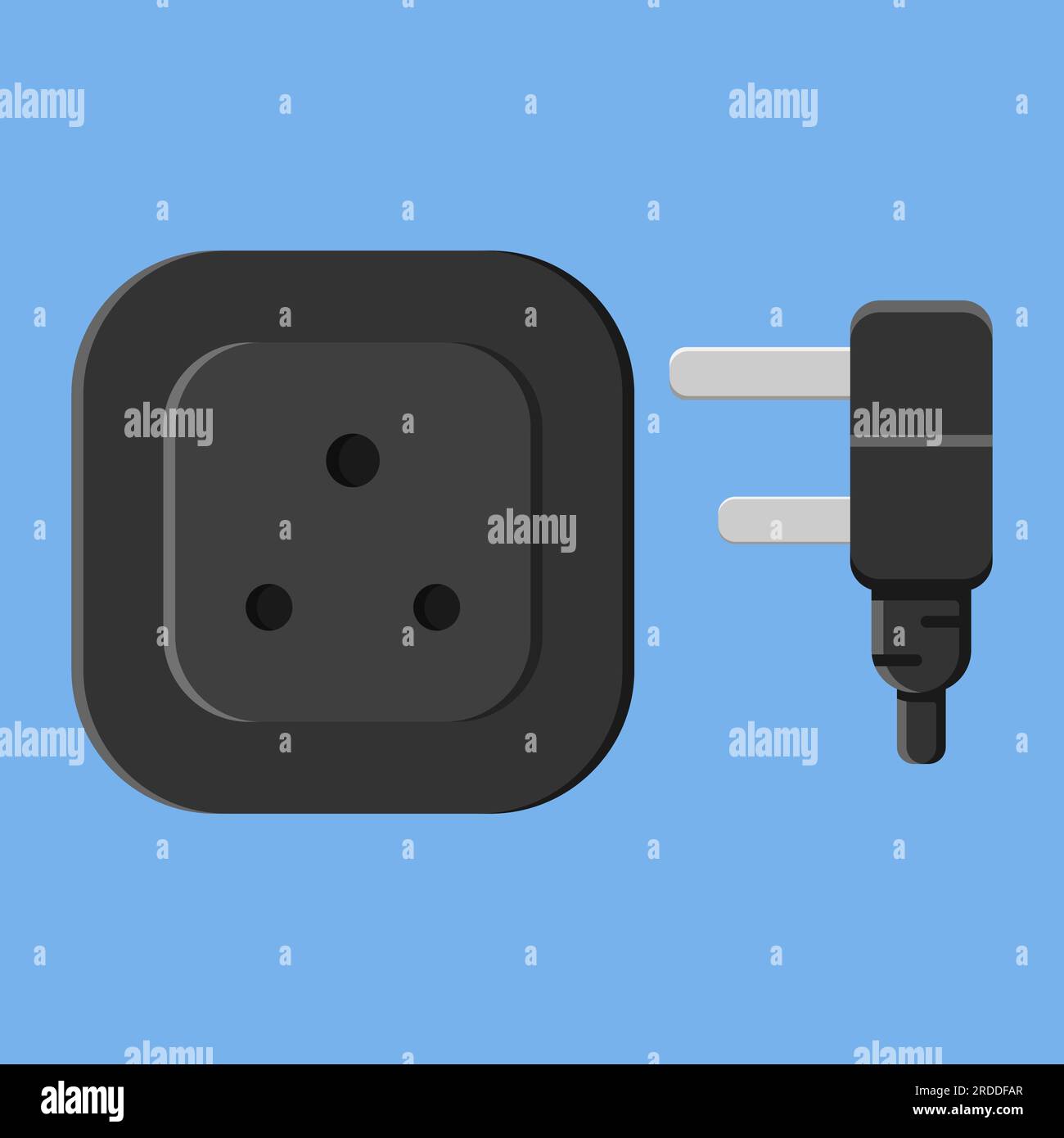 power outlet plug indian type d m black vector flat illustration Stock ...