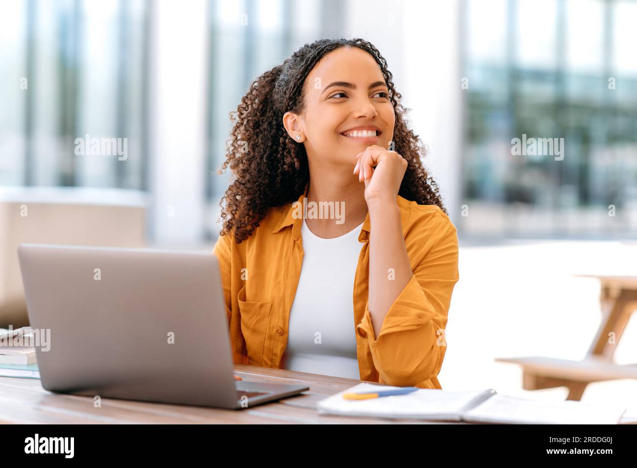 Thinking about college exam positive hi-res stock photography and ...