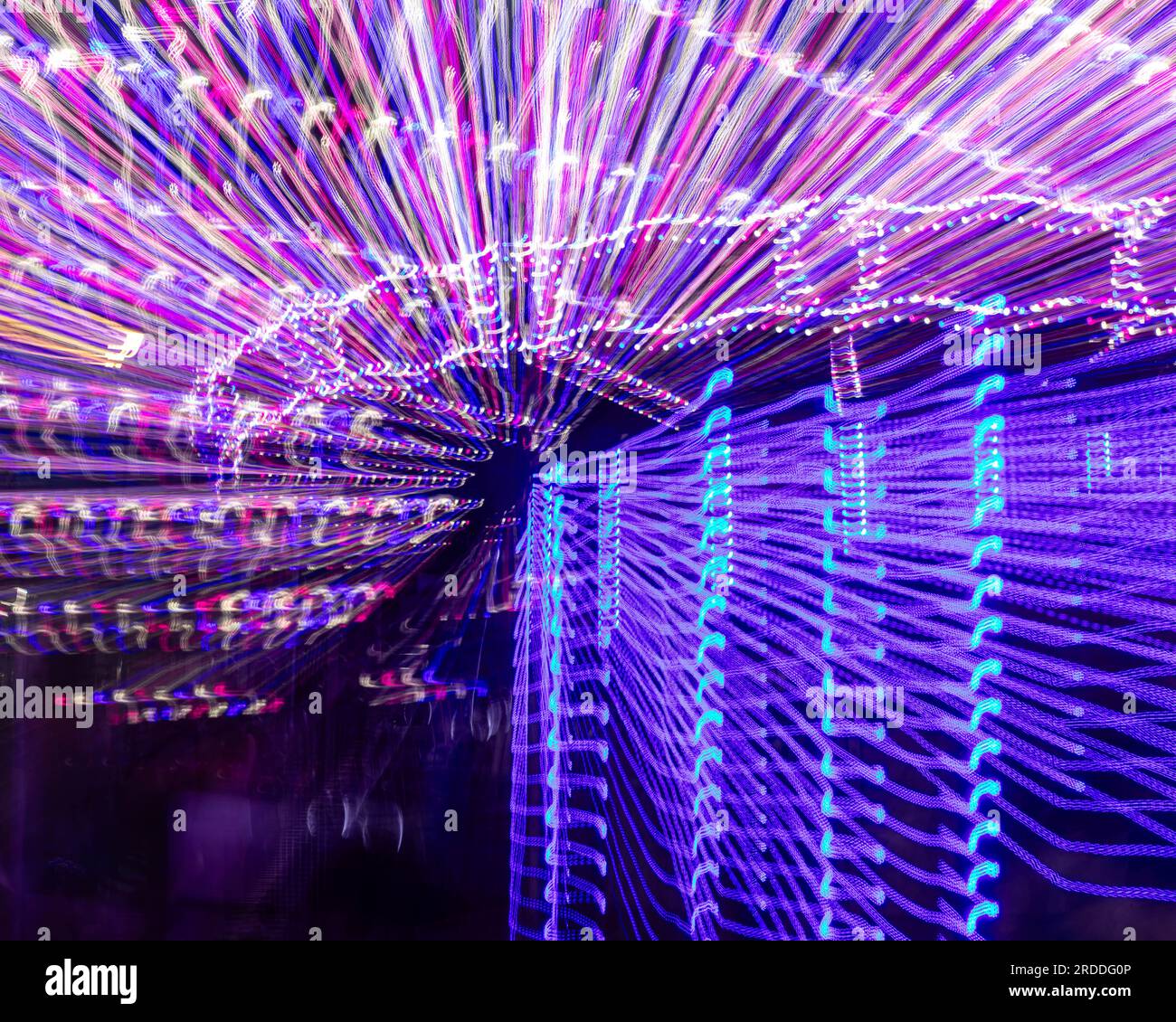 Midway Rides at night, long exposure in camera movement creates a great ...