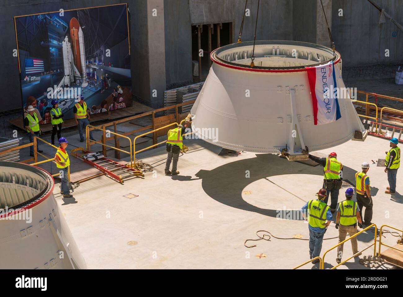 The Space Shuttle Endeavour's two Solid Rocket Aft Skirts are placed on ...