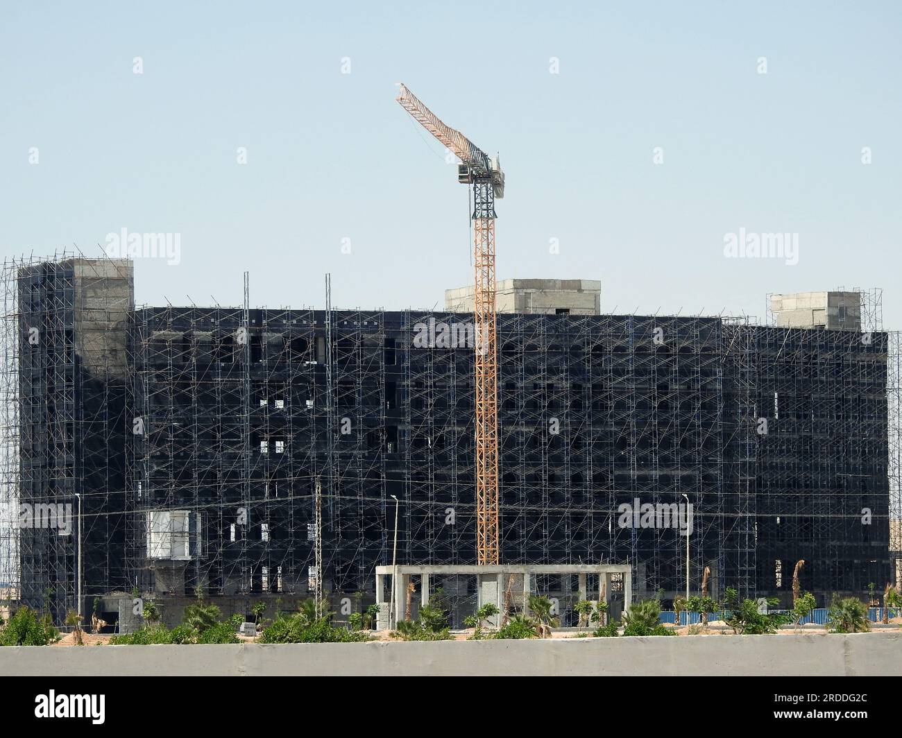 A construction site of a new developmental business building with a ...