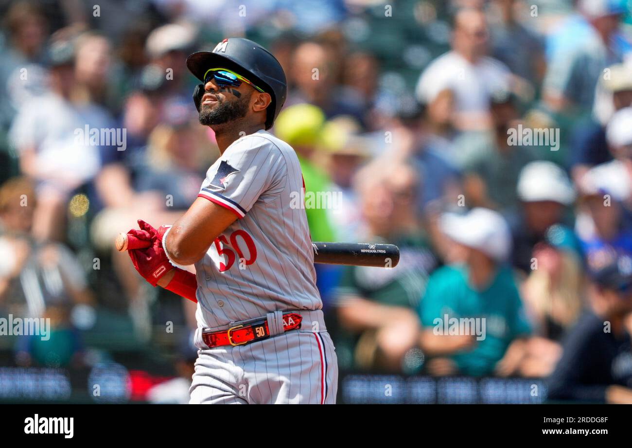 Minnesota Twins' Willi Castro strikes out swinging against the Seattle ...
