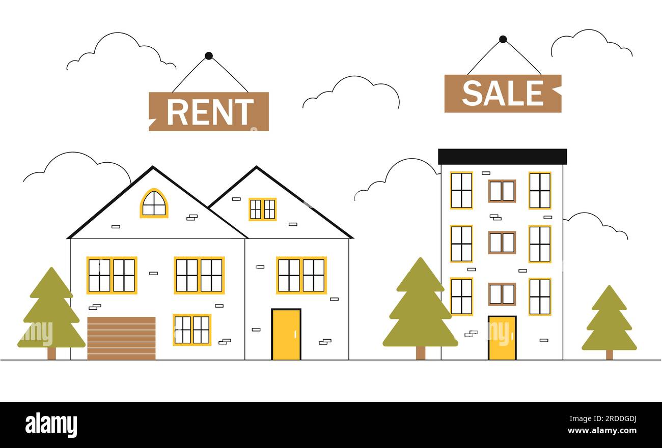 Sale and rent line vector concept Stock Vector Image & Art - Alamy