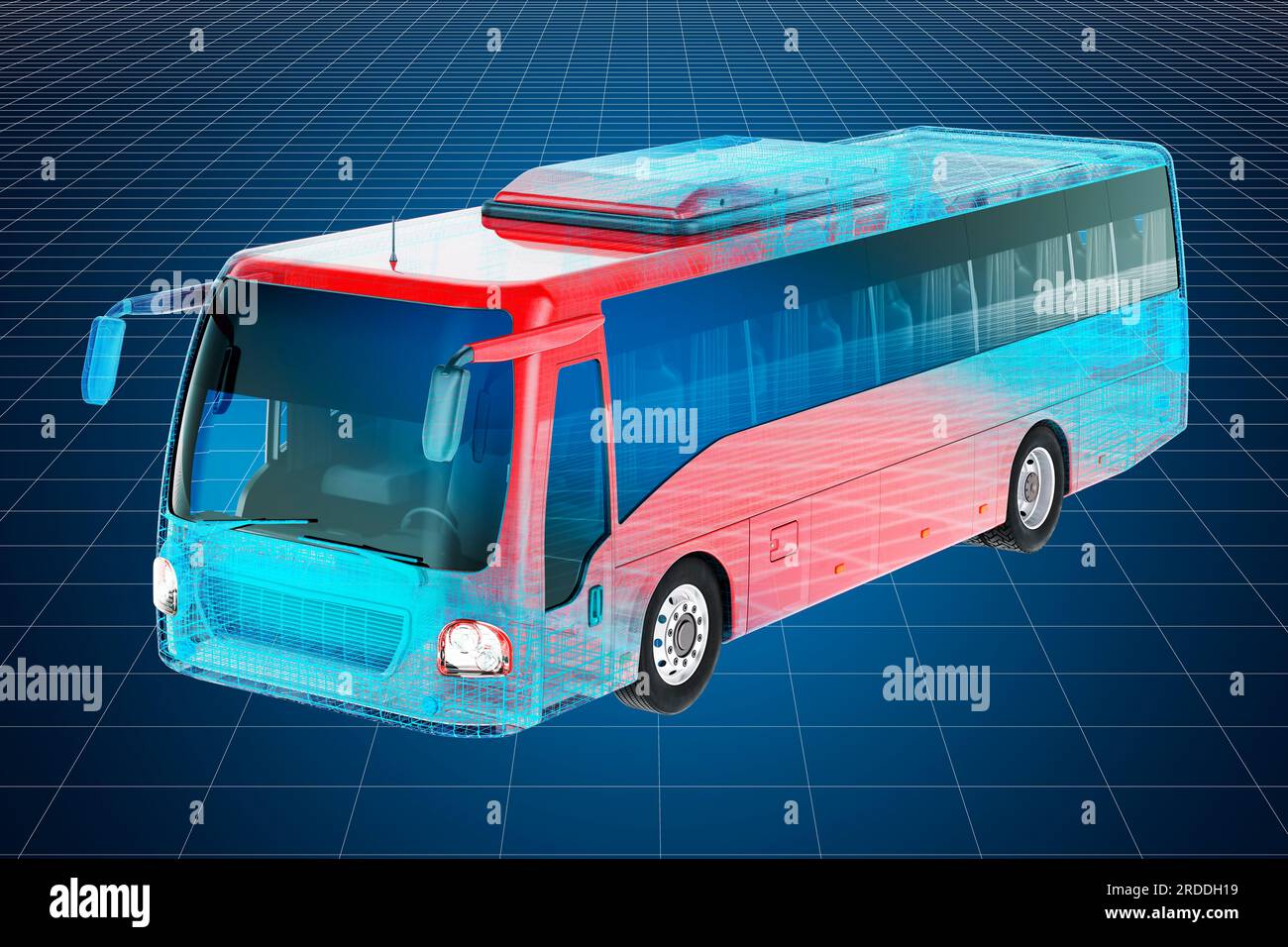 Visualization 3d cad model of bus, 3D rendering Stock Photo - Alamy