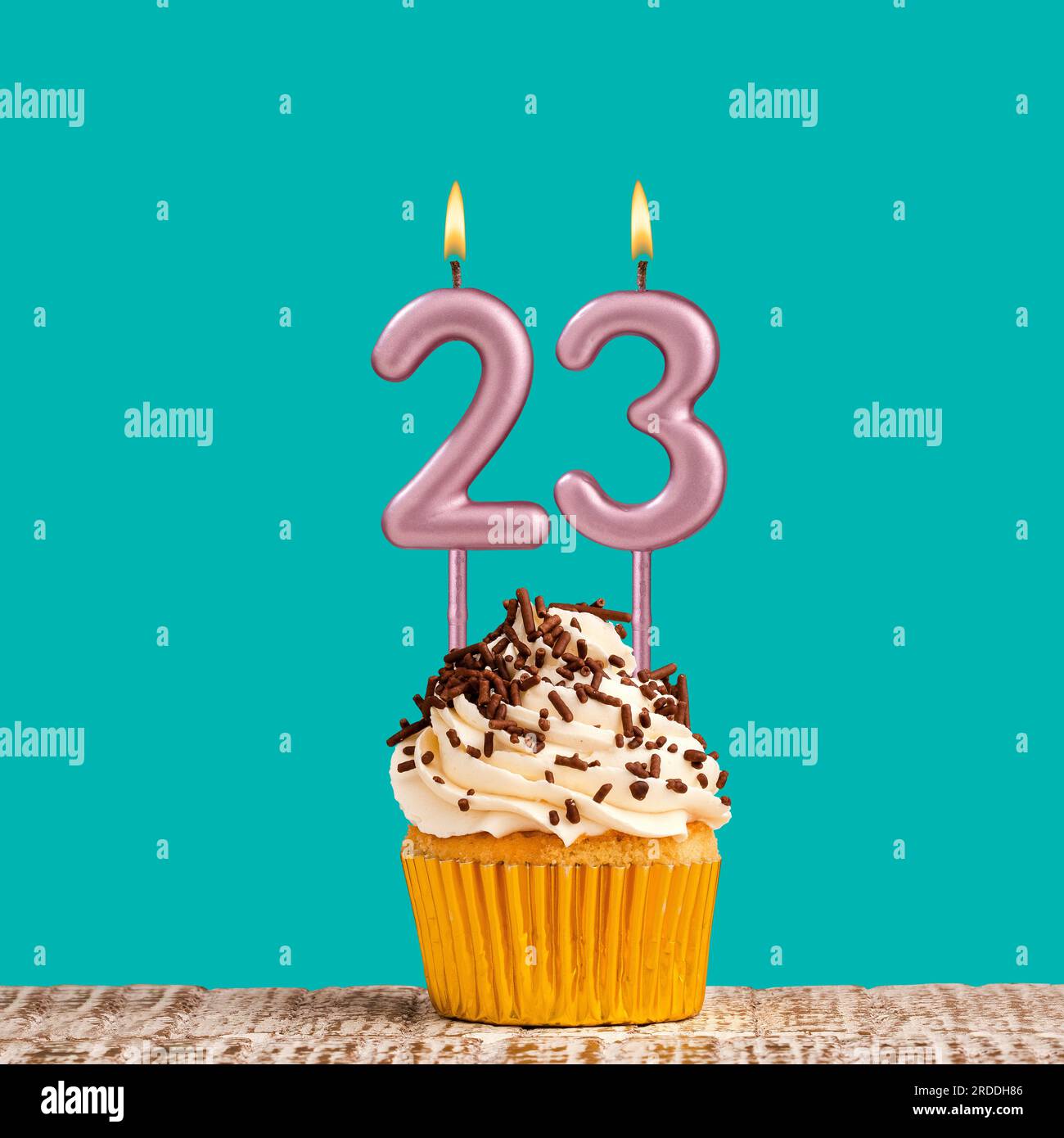 Birthday candle number 23 - Aquamarine card design Stock Photo - Alamy