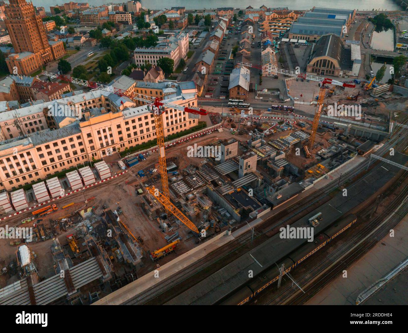 Building Rail Baltica project in the cenetr of Riga Stock Photo - Alamy