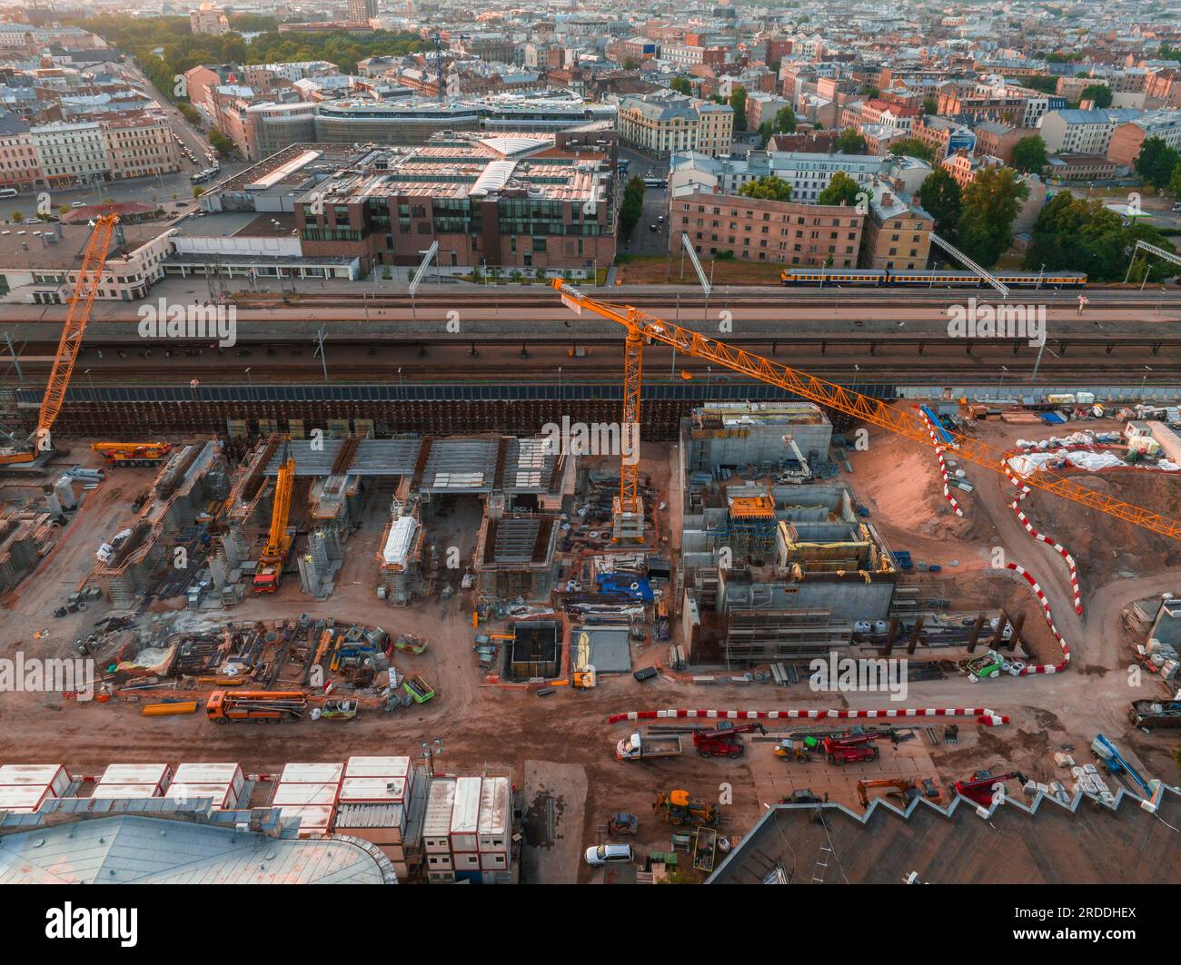 Building Rail Baltica project in the cenetr of Riga Stock Photo - Alamy