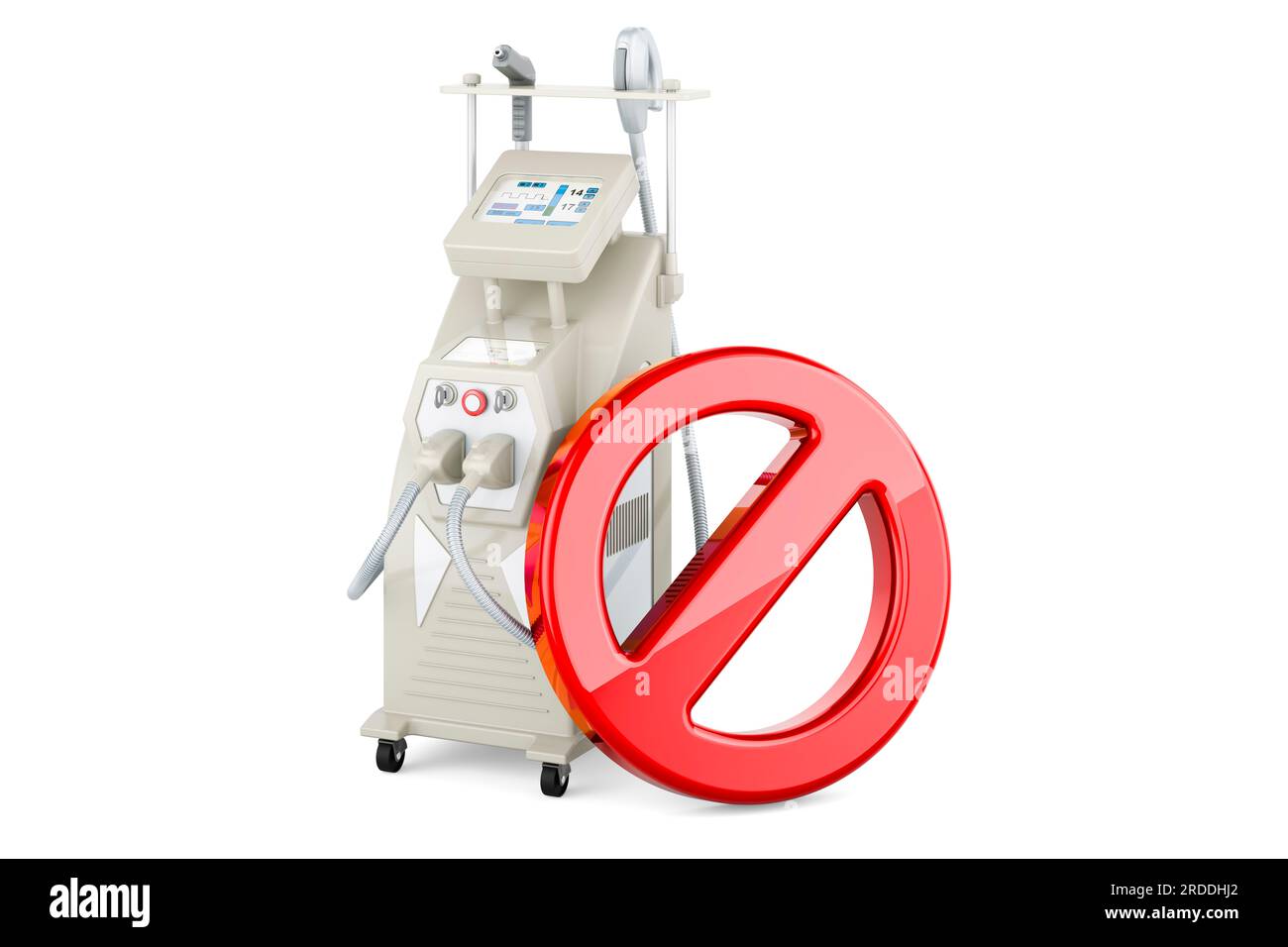 Professional Laser Tattoo Removal Machine with prohibition sign. 3D ...