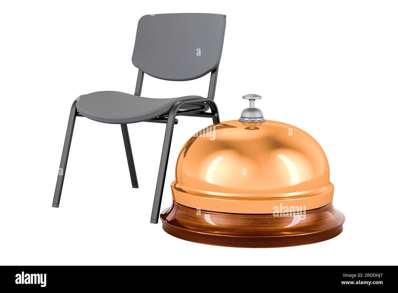 Office Chair with reception bell. 3D rendering isolated on white ...