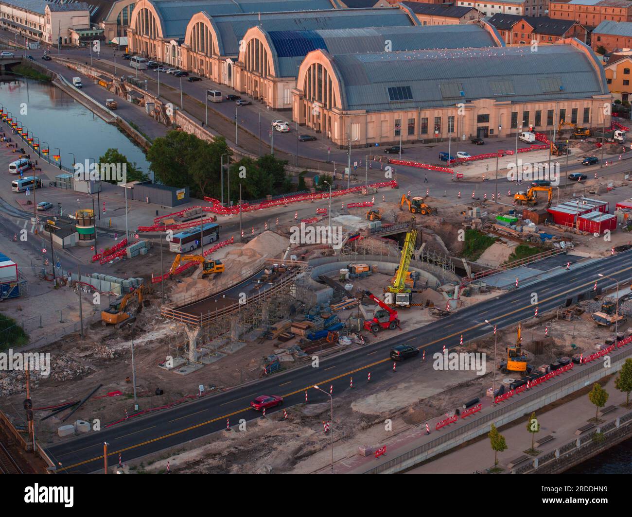 Building Rail Baltica project in the cenetr of Riga Stock Photo - Alamy