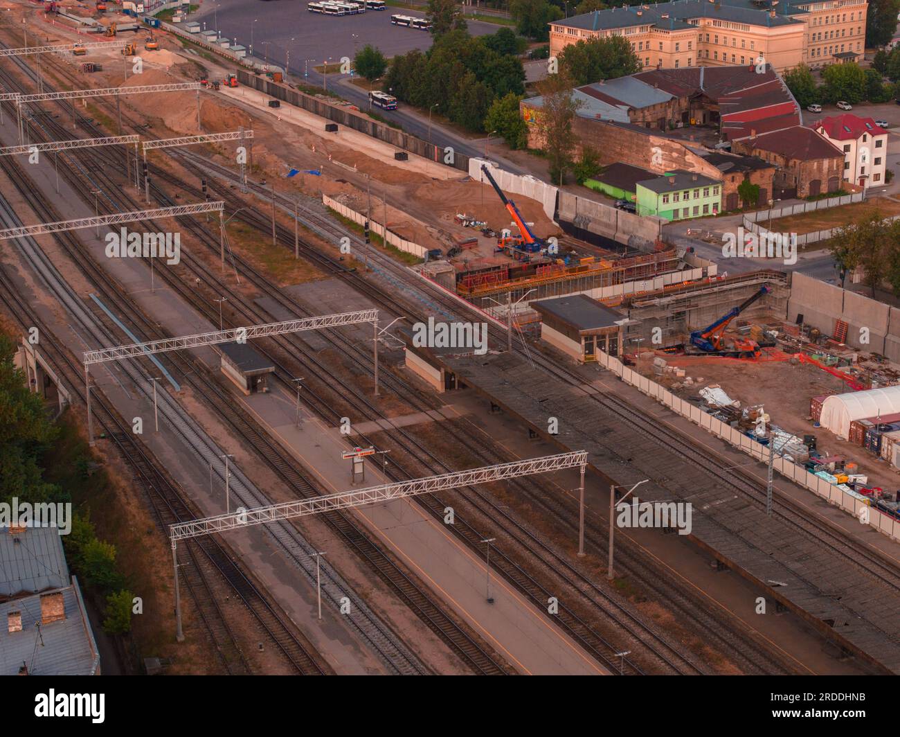 Building Rail Baltica project in the cenetr of Riga Stock Photo - Alamy