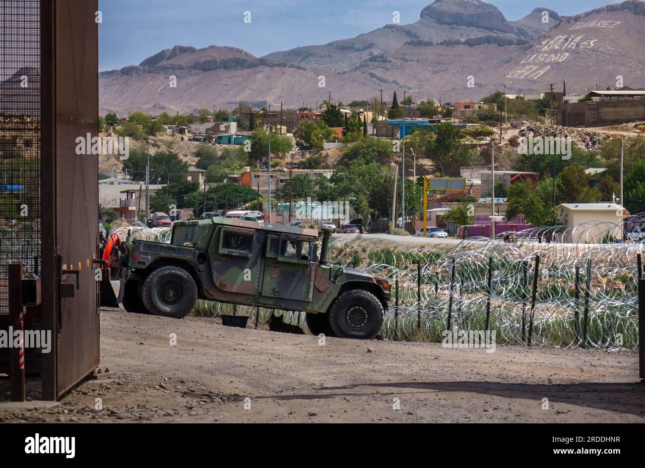 El Paso, Texas, USA. 19th June, 2023. Texas National Guard humvee ...