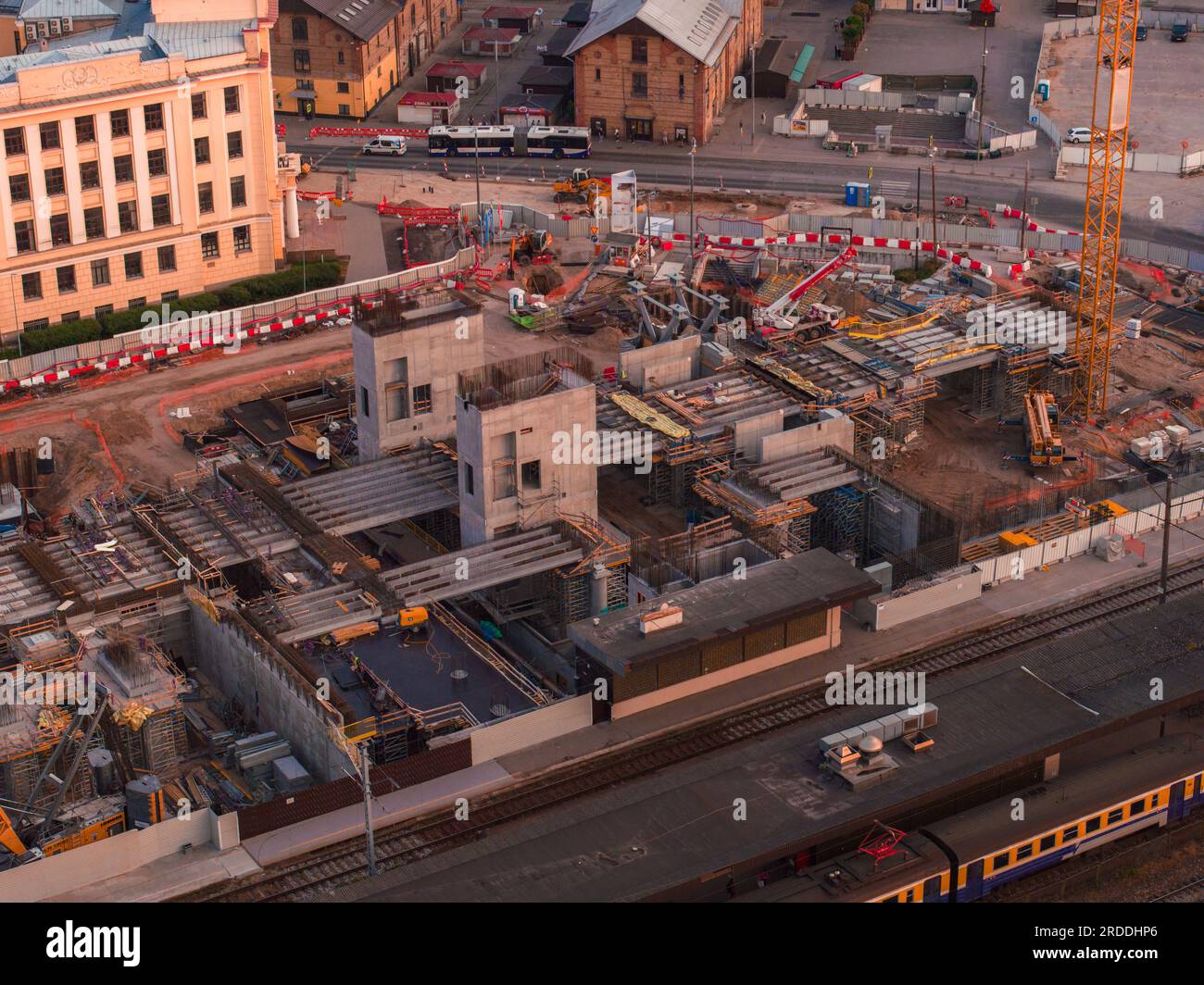 Building Rail Baltica project in the cenetr of Riga Stock Photo - Alamy