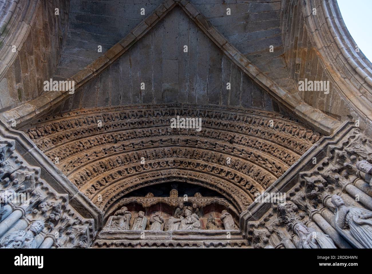 Gothic doorway of the cathedral of Tui, Galicia. Spain Stock Photo - Alamy
