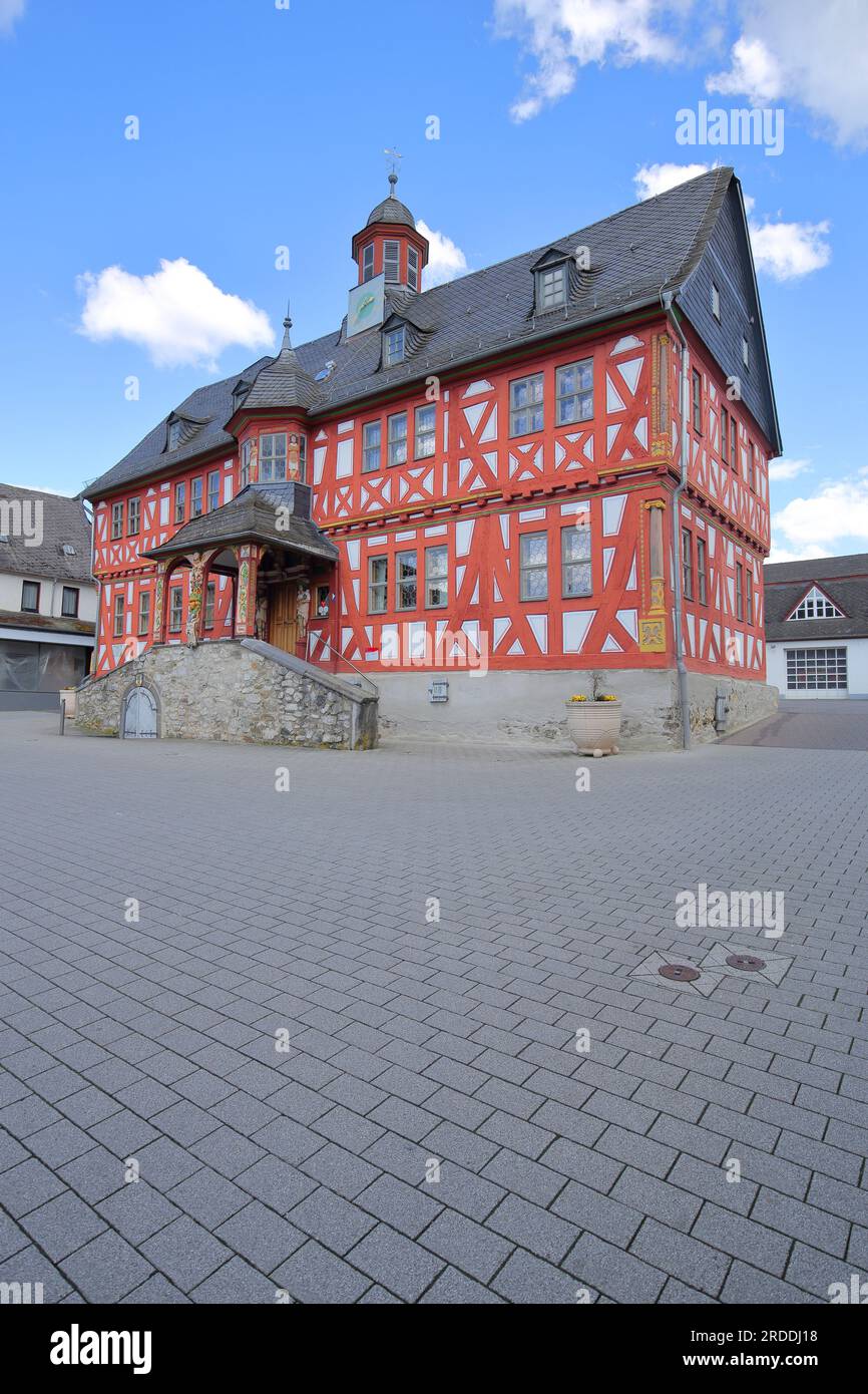 Old Town Hall built 1639, Hadamar, Westerwald, Hesse, Germany Stock ...