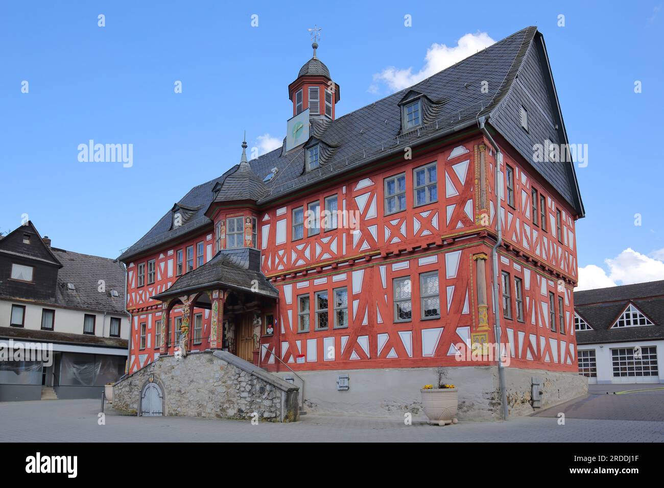 Old Town Hall built 1639, Hadamar, Westerwald, Hesse, Germany Stock ...