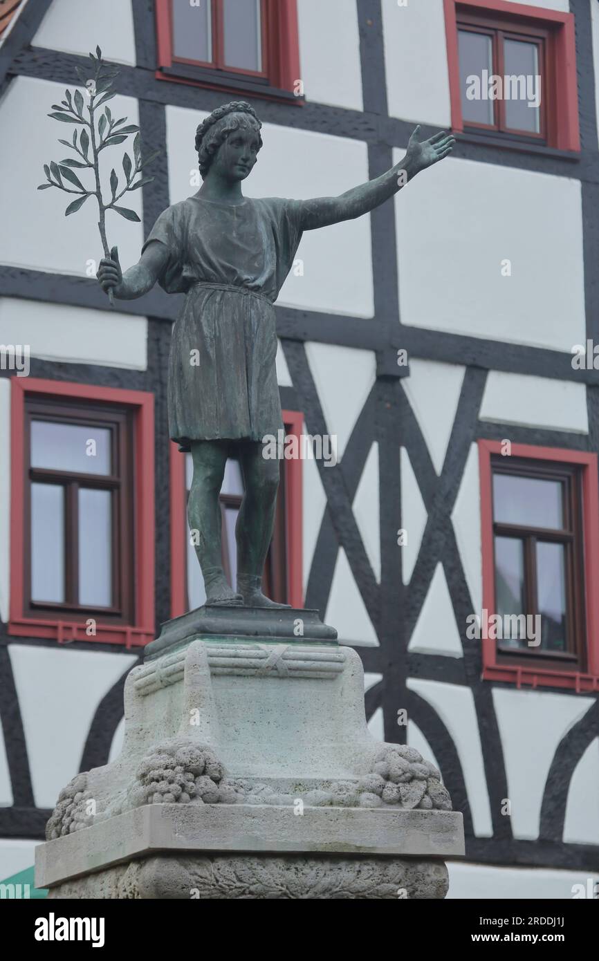 Figure with branch at the Peace Monument, Peace Square, Steinheim ...