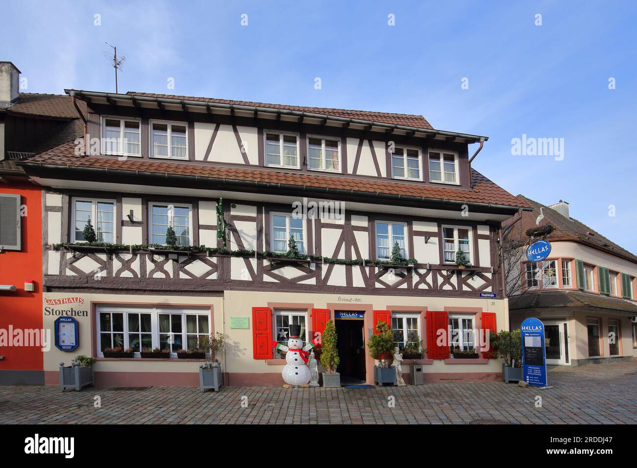 Historic half-timbered Gasthaus Storchen, Haslach, Kinzig Valley ...