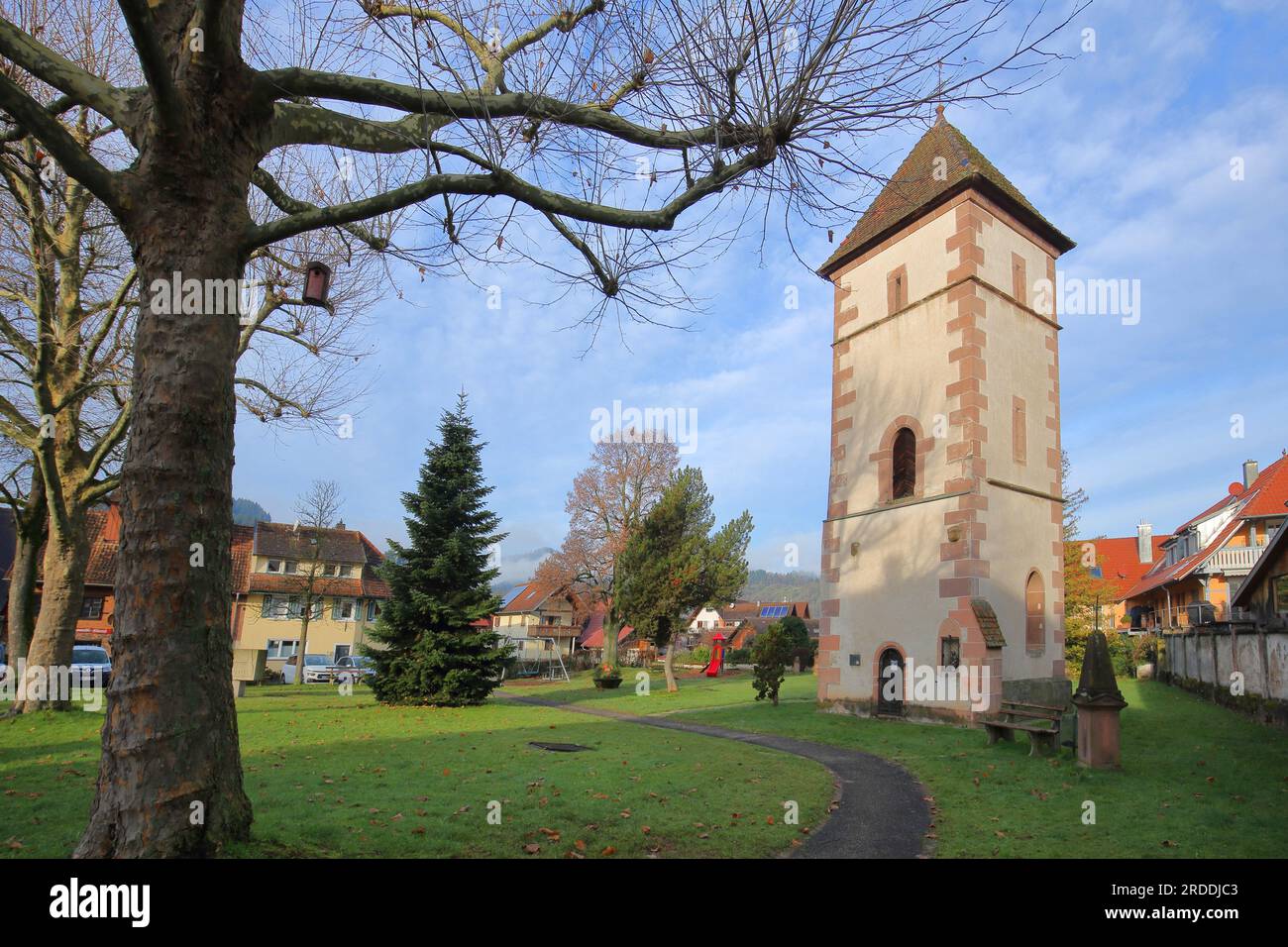 Historic Old Church Tower, Biberach, Kinzig Valley, Baden, Southern ...