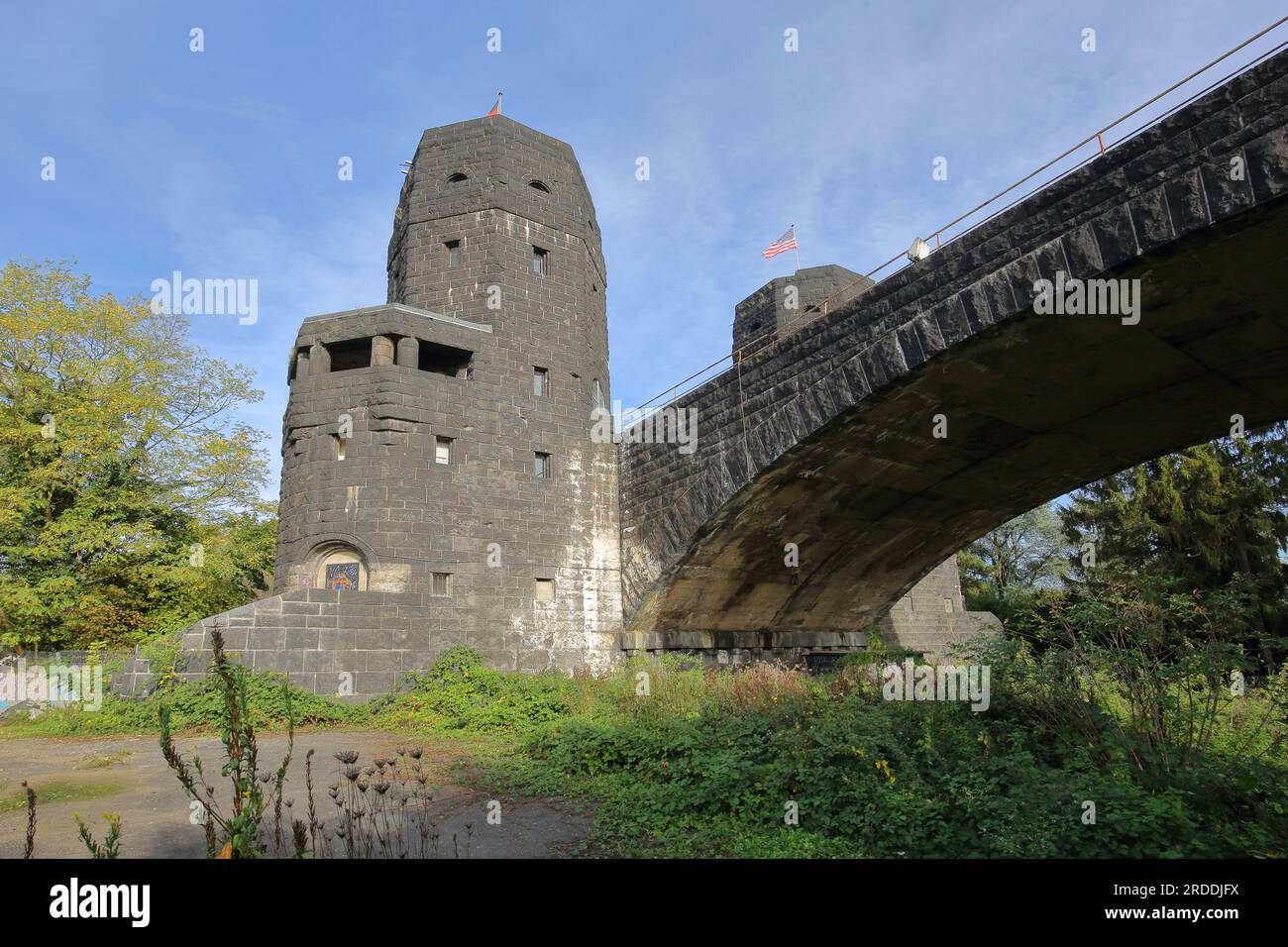 Historic Ludendorff Bridge, Remagen, Rhineland-Palatinate, Upper Middle ...