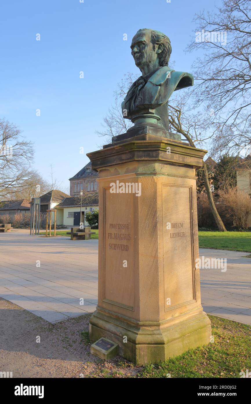 Monument with bust of physicist Friedrich Magnus Schwerd, Domgarten ...
